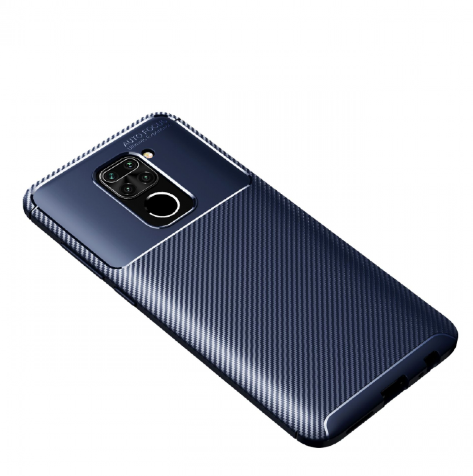 Чехол панель-бампер MyPads для Xiaomi Redmi Note 9S / Redmi Note 9 Pro / Pro Max из силикона с матовой отделкой под карбон, синий