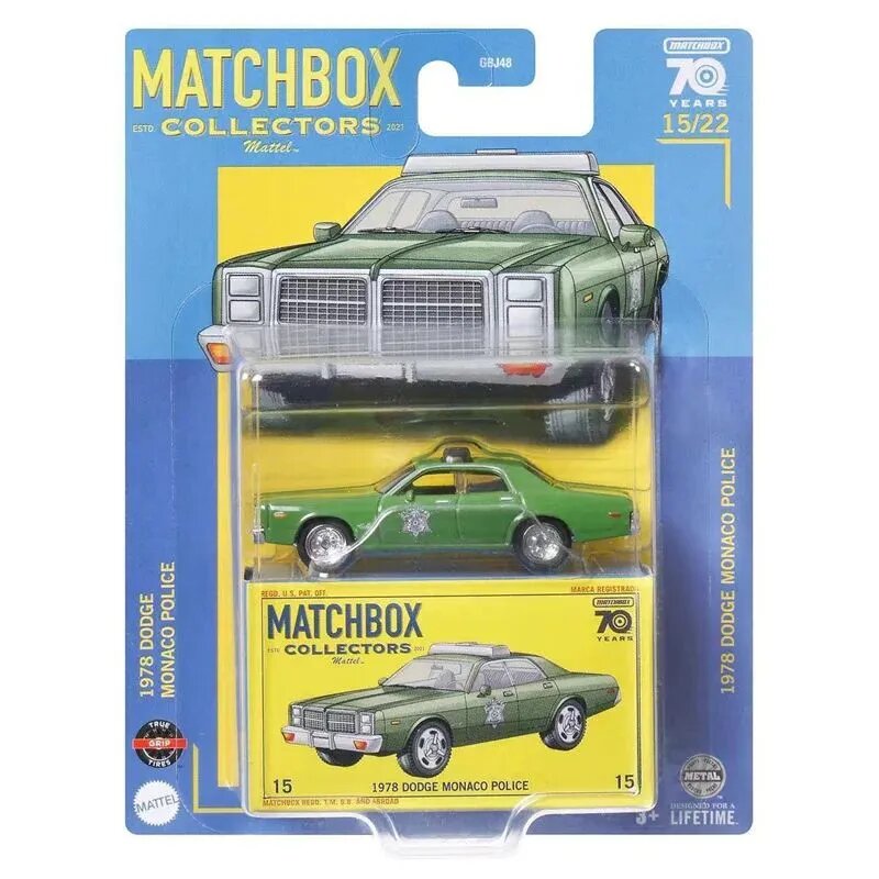 Машинка металлическая модель машины Matchbox 1/64 Premium Collector GBJ48 1978 DODGE MONACO POLICE
