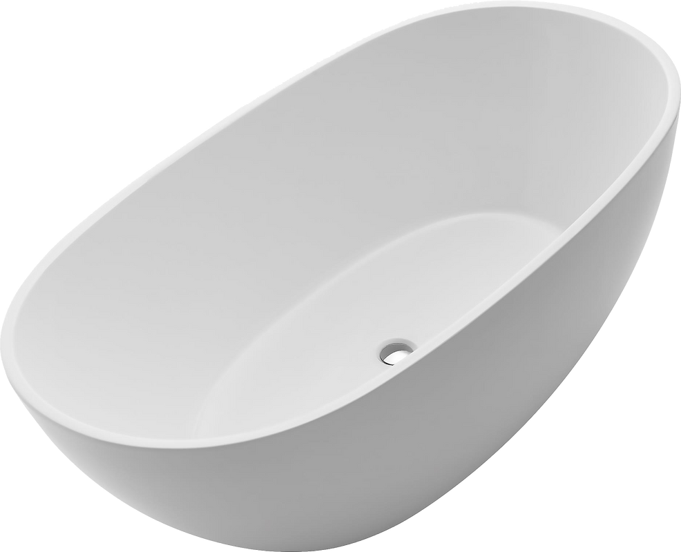 Акриловая ванна BelBagno BB80-1700-W0 170x85 см, отдельностоящая, белая, овальная, на ножках, с донным клапаном