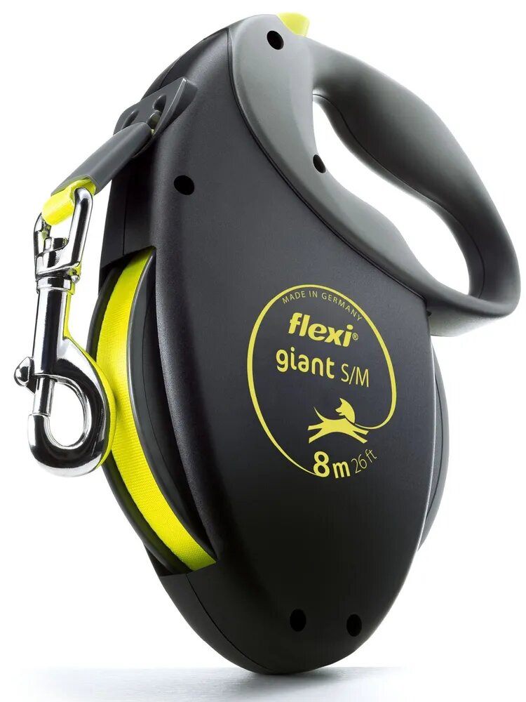 Поводок рулетка для собак Flexi Giant Neon S/M, 8 метров до 25 кг