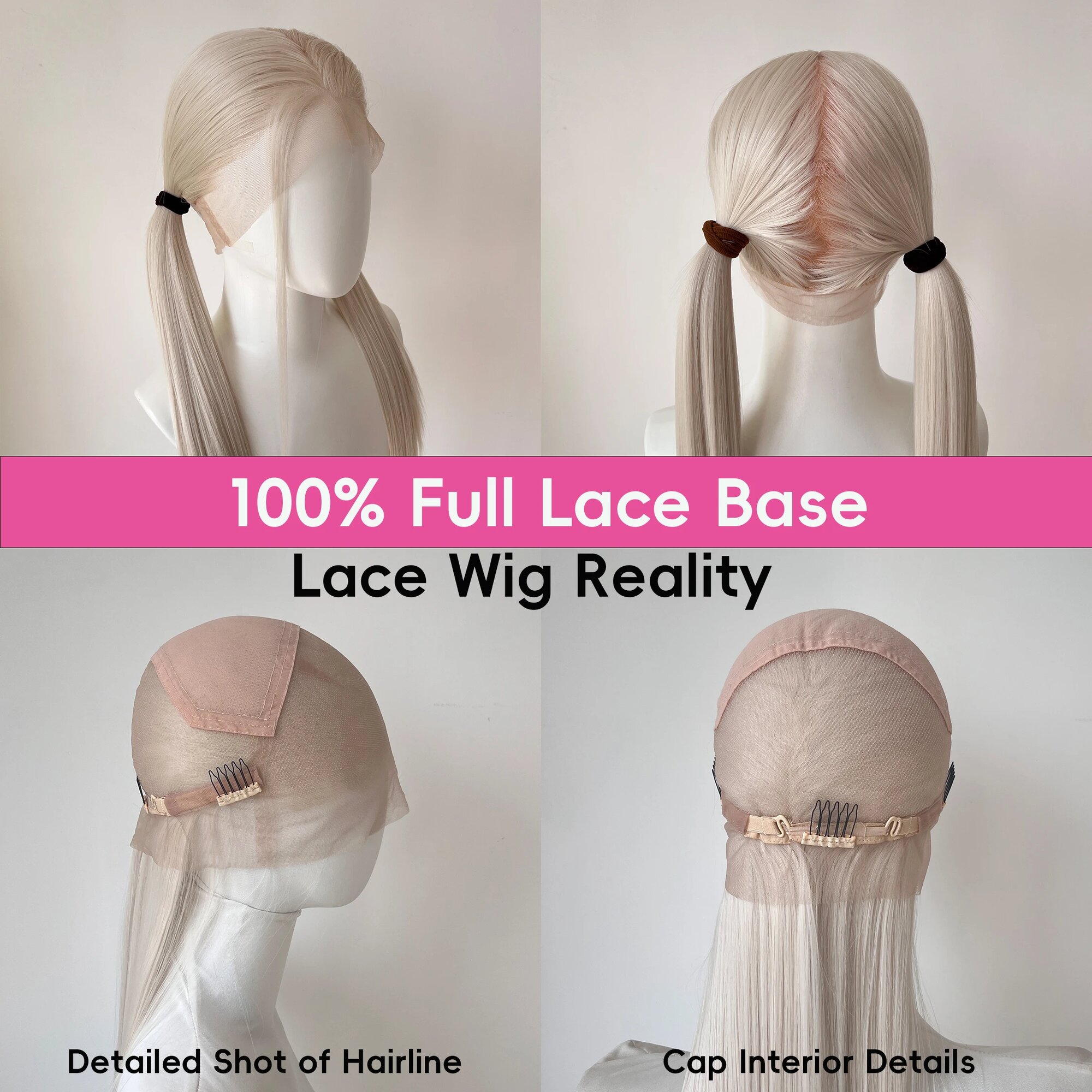 Парик Full Lace 22 дюйма, платиновый блонд, синтетические волосы, белый серебристый блонд, без клея, для косплея, фестивалей, вечеринок, унисекс, ручная работа, термостойкий