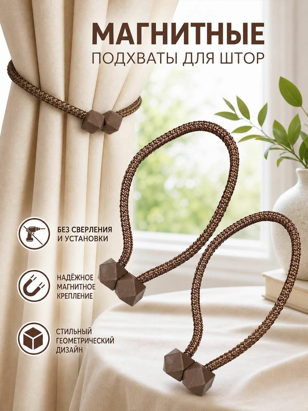 Подхваты для штор, держатель для штор, 2шт