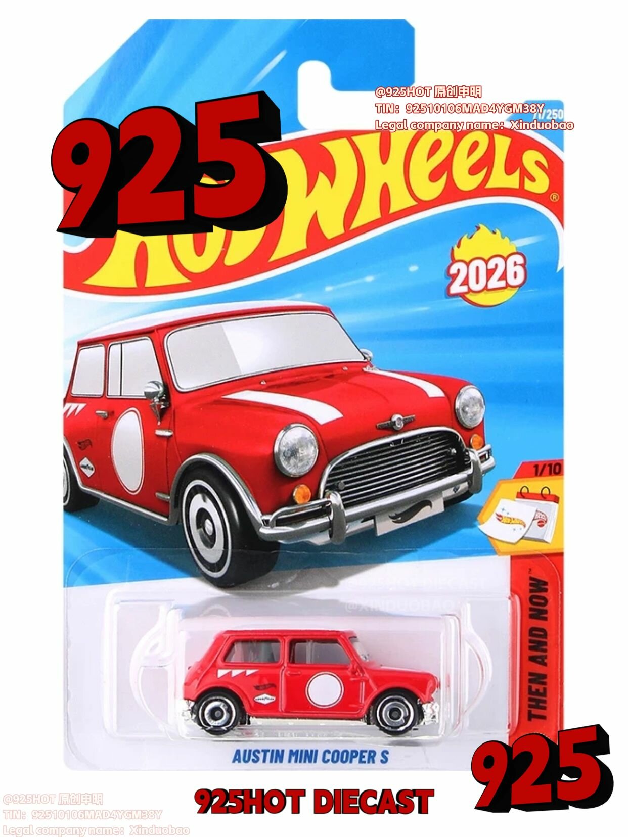 Машинка 925HOT WHEEL C4982 2026H 071 Austin Mini Cooper S Then and Now игрушечная машина
