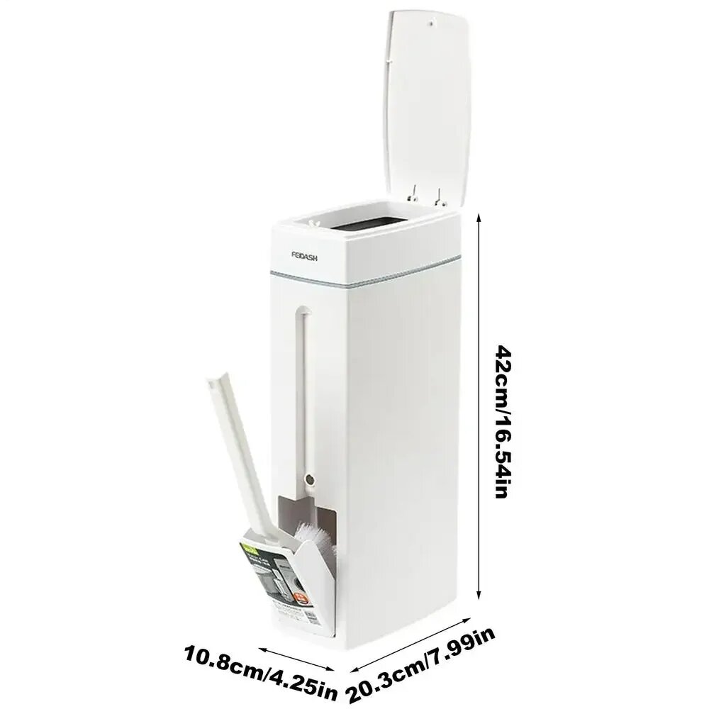 Белое мусорное ведро для ванной 5л, white 4