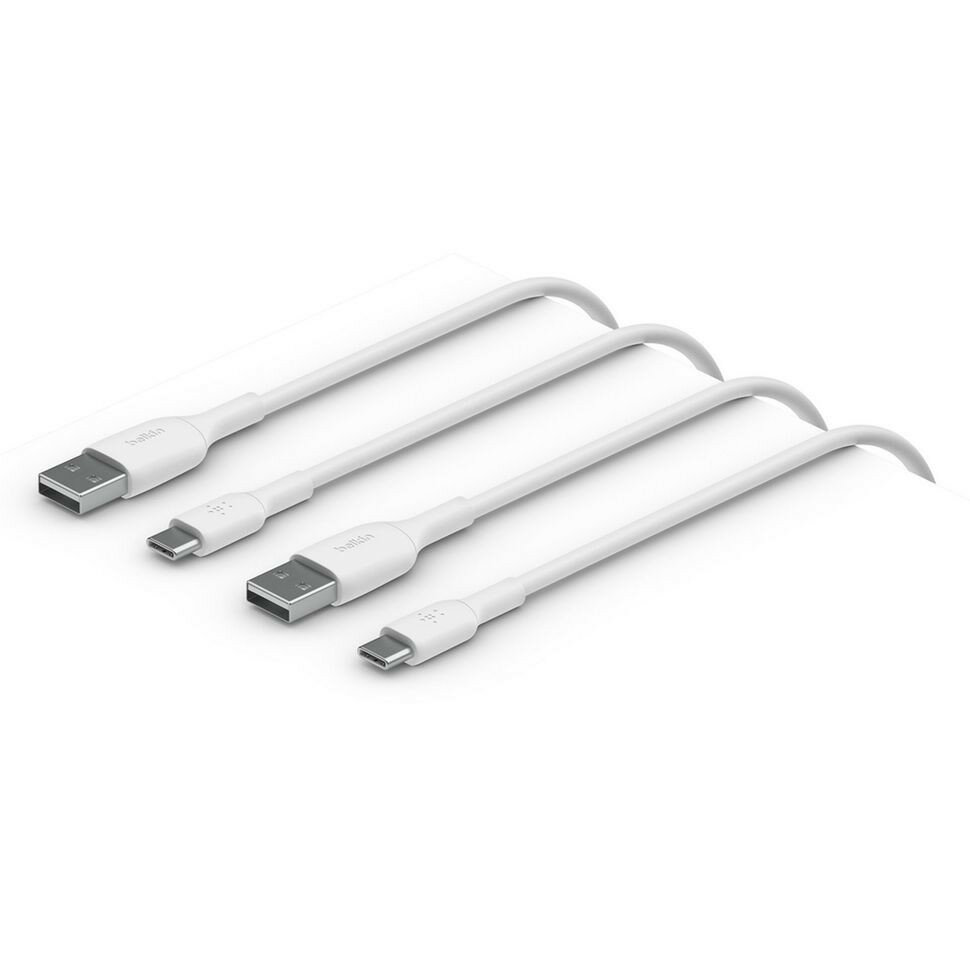 Кабель Belkin BoostCharge USB-A - USB Type-C 1м 2шт (CAB001bt1MWH2PK) White