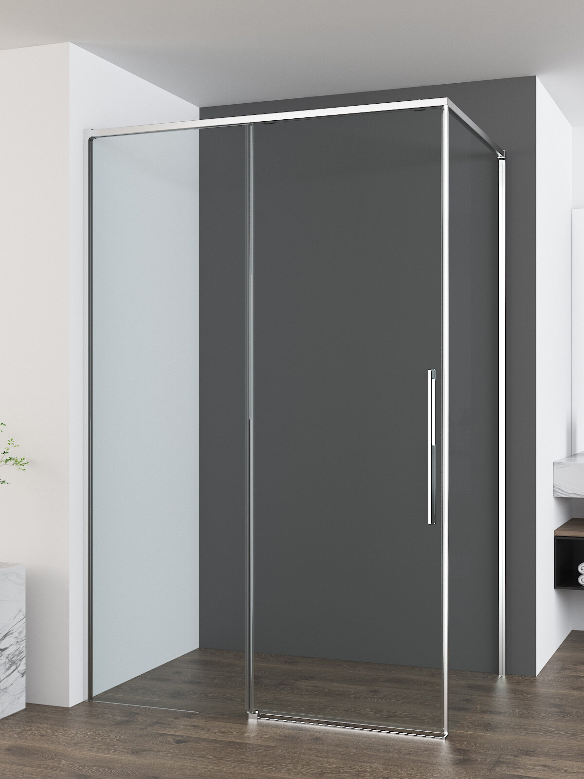 Душевой уголок Vincea Ultima VSR-7UL1012CL 120х100 см, профиль хром, стекло прозрачное