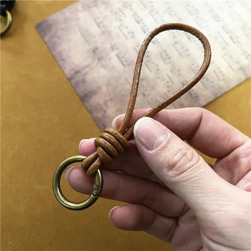 Шнур для ключей, ремешок из искусственной кожи, ремешок из воловьей кожи для Коричневый, brown