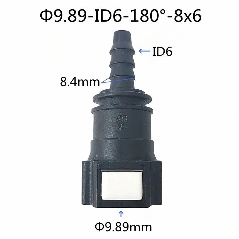 Разъем для трубки ID6 180° 9.89x6, Цвет: A