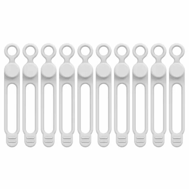 Силиконовые кабельные стяжки White, 10 шт.