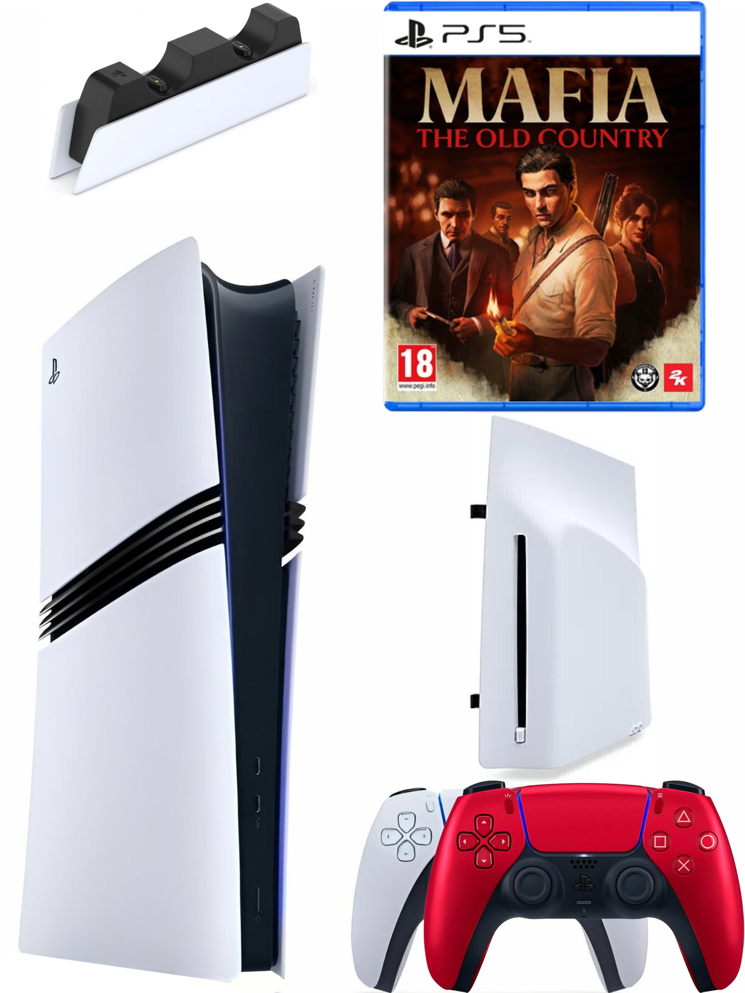 Игровая приставка Sony PS 5 Pro Digital Edition+Зарядная станция+ Дисковод +2-ой геймпад+Mafia: The Old Country,2Tb SSD