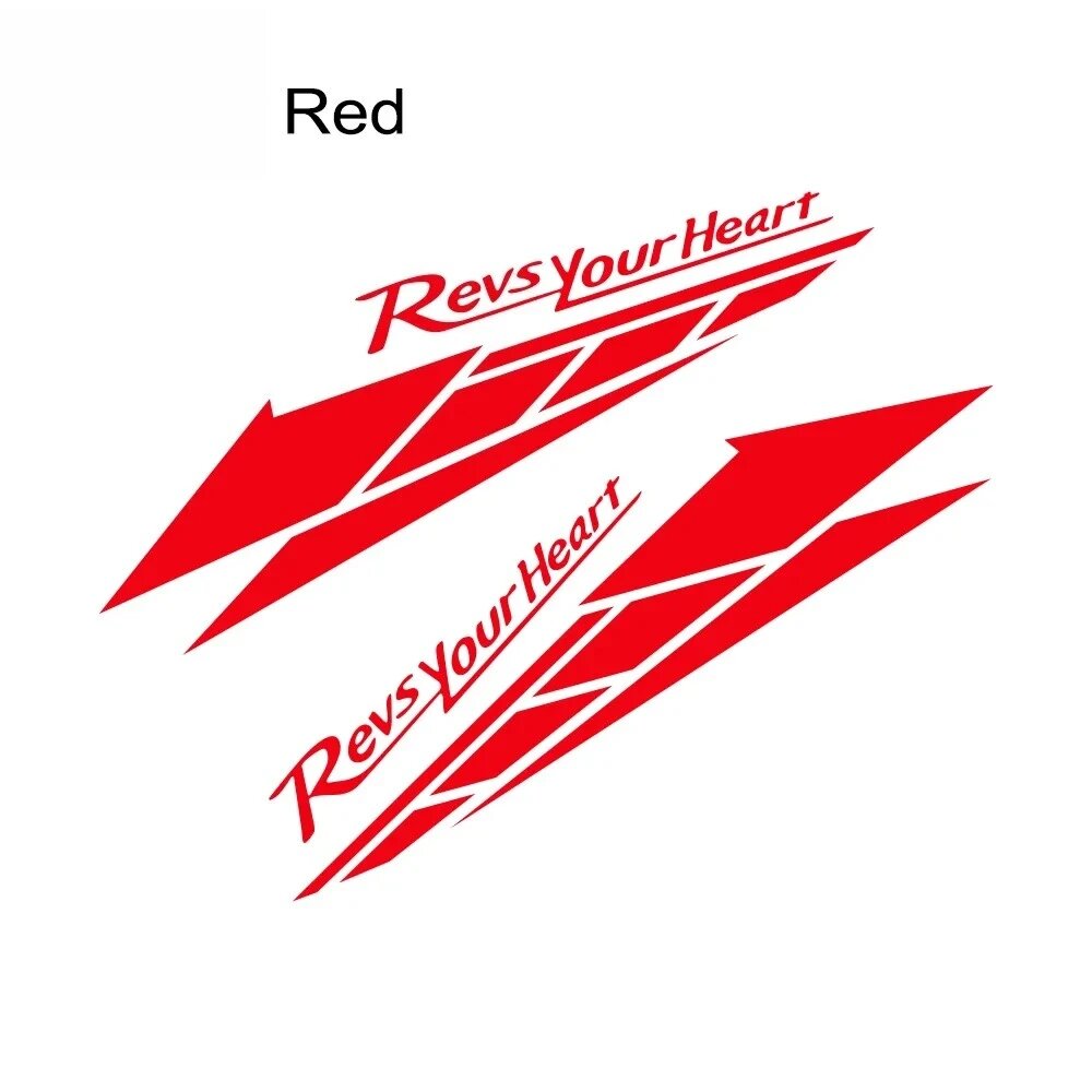Красные виниловые наклейки на мотоцикл "Revs Your Heart"