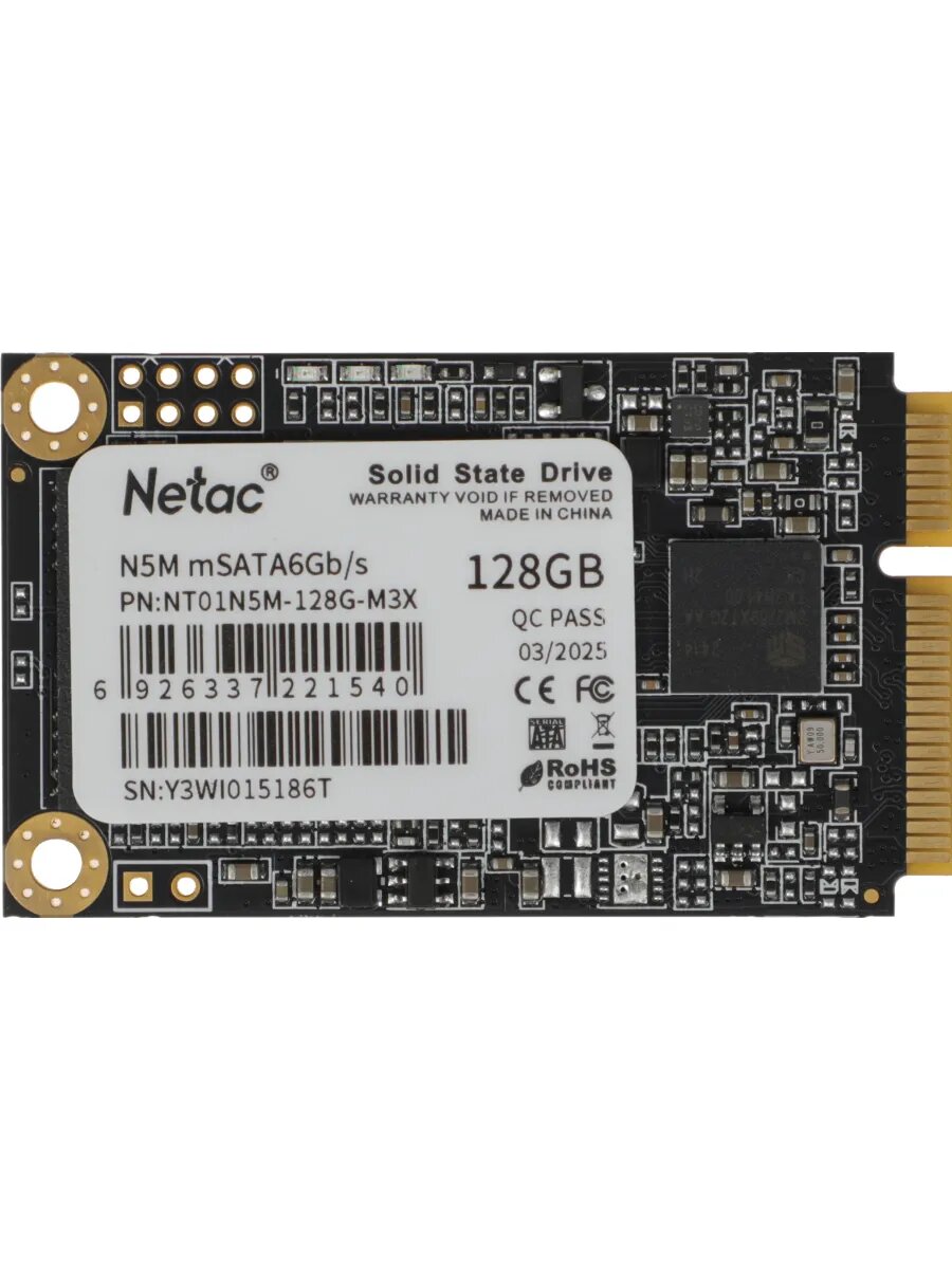 SSD-накопитель Netac NT01N5M-128G-M3X, 128GB, форм-фактор M.2, интерфейс SATA 6Gb/s