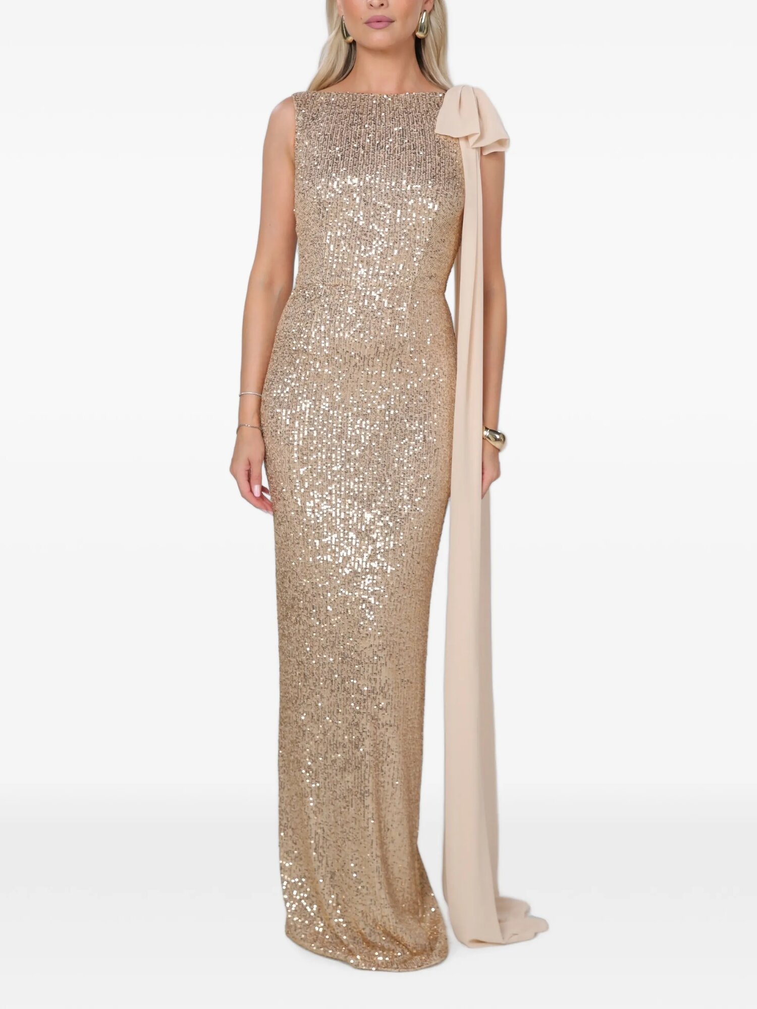 Платье ROSERRY Kylie bow-detailed sequin-embellished maxi dress