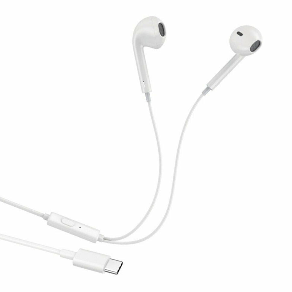 Наушники с микрофоном (гарнитура) VIXION PRO VS-20, проводные, 1,2 м, Type-C, белый, 06319, БП-00001068, 514417