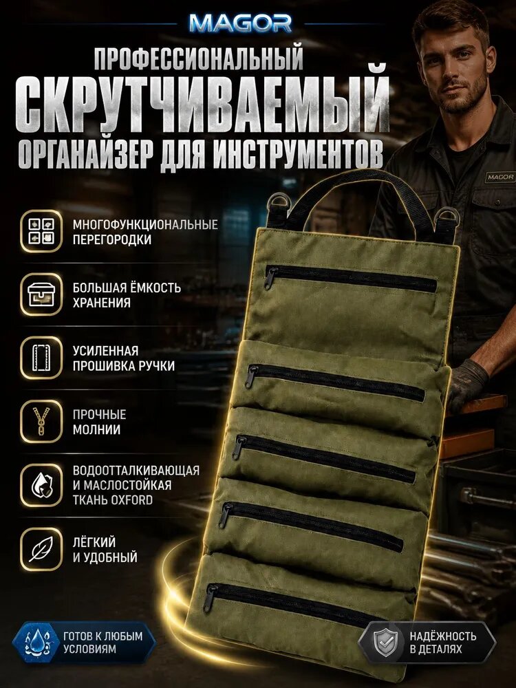 Сумка для инструментов складная, органайзер рулонный для инструмента, многофункциональный чехол с карманами, кейс для ремонта