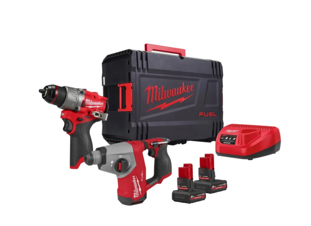 Набор электроинструментов Milwaukee M12 FPP2BG2-502X 4933500138 (шуруповерт, перфоратор, 2 АКБ, кейс)