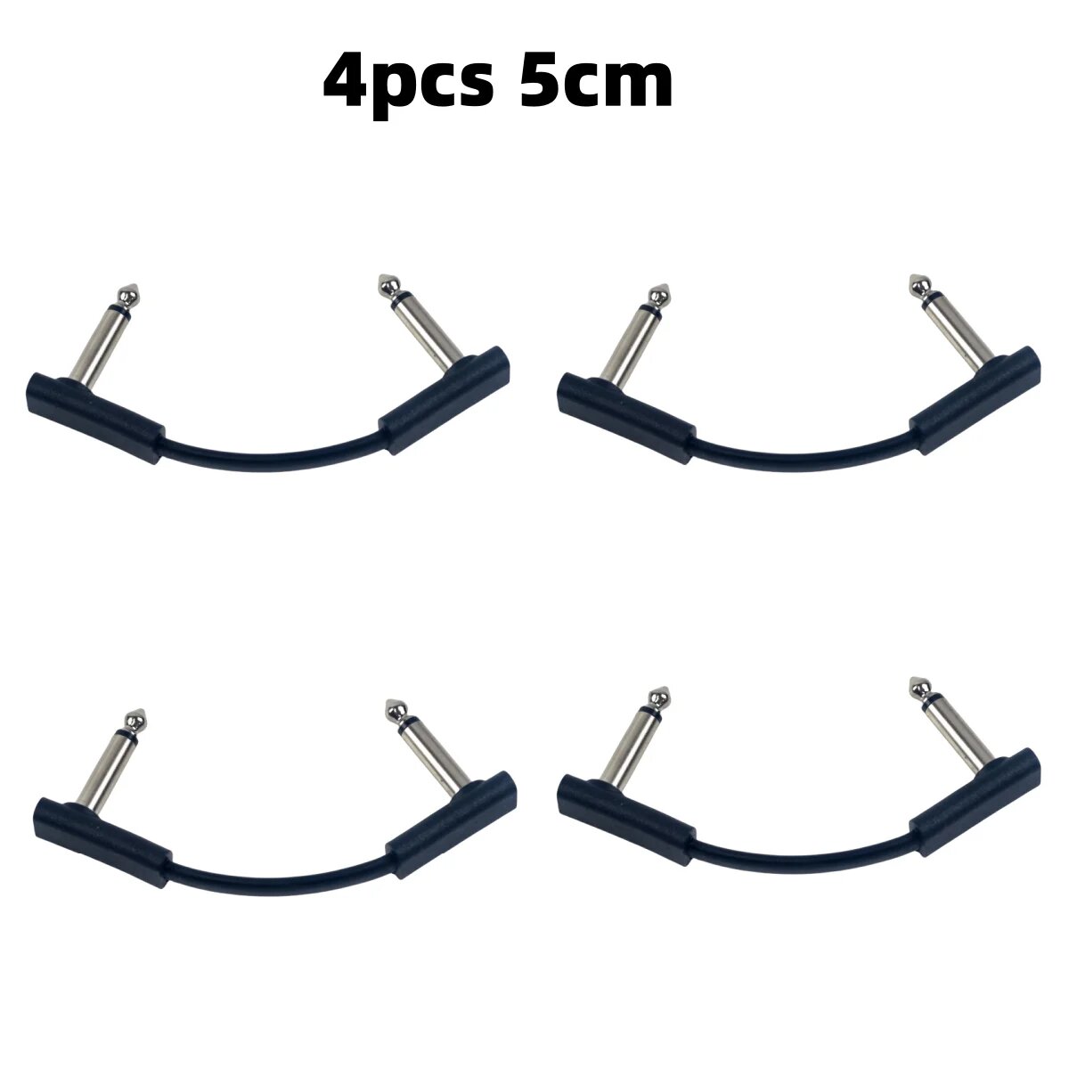 Кабели Miwayer 4Pcs Flat Patch для гитарных педалей, 6.35мм TS, угловые, 5-50см, экономия места, оборудование для гитаристов