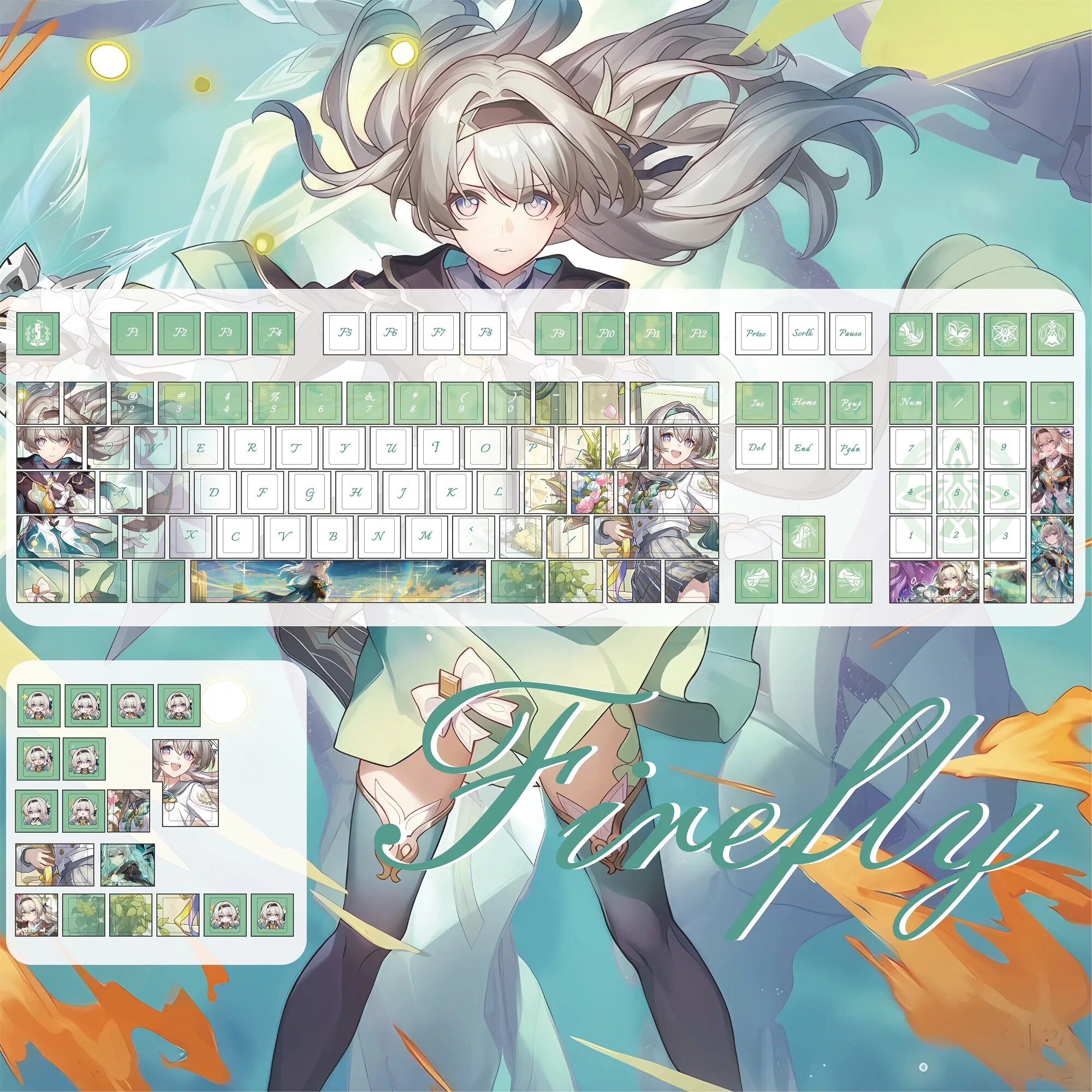 MAIMOOO Honkai: Star Rail Firefly Колпачки для клавиш Cherry Profile PBT 120 шт