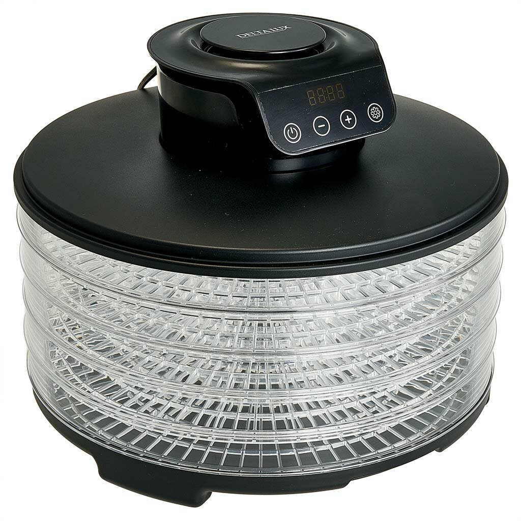 Сушилка для овощей и фруктов 5 секций, 12 л, 250 Вт Delta Lux DE-2501, LED-дисплей