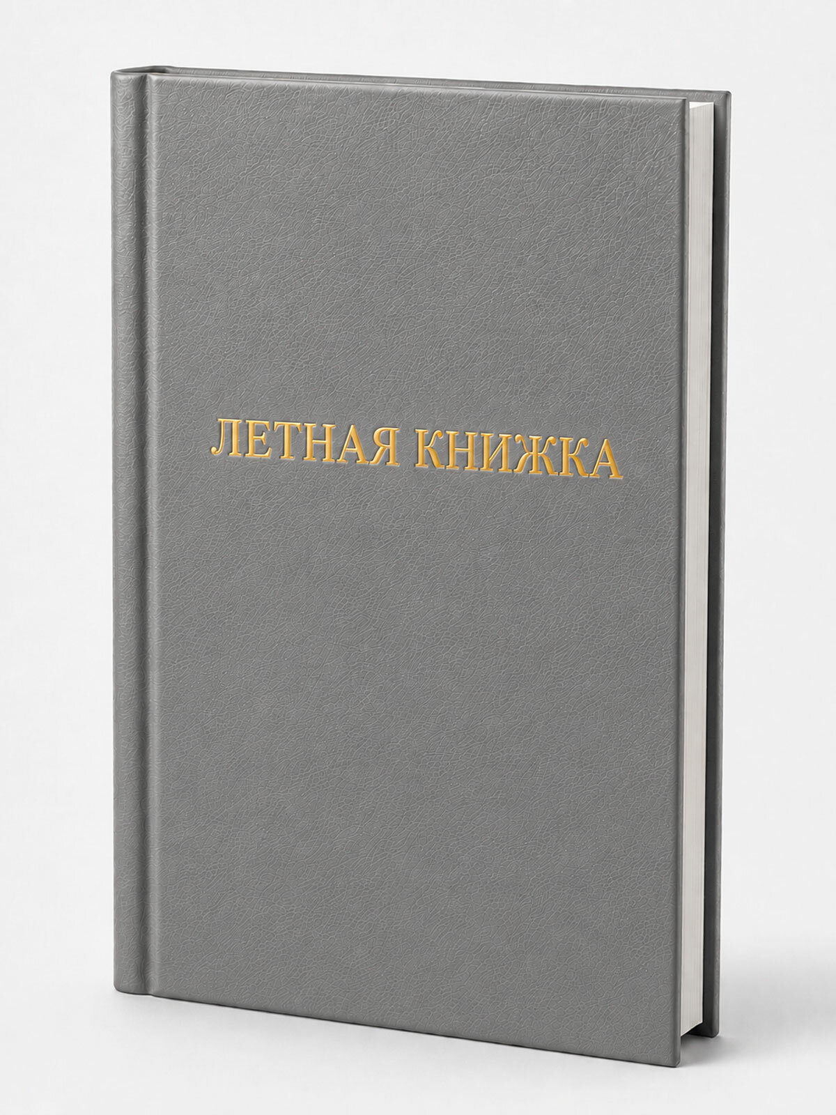 Летная книжка бортового специалиста, серый бумвинил, вертикальная