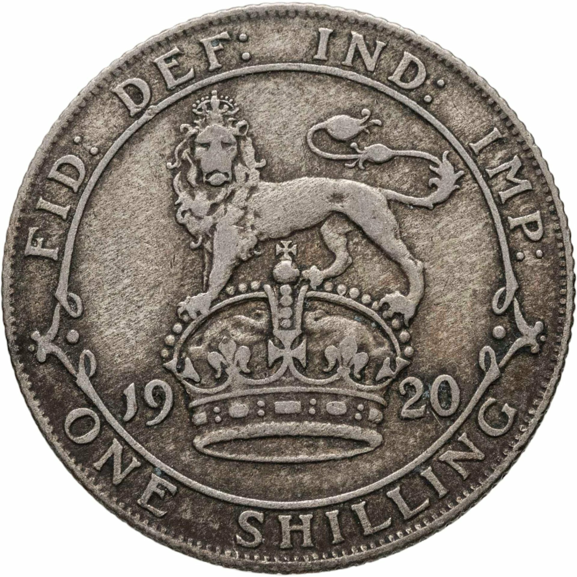 Великобритания 1 шиллинг shilling 1920, Серебро 500, в сохранности VF
