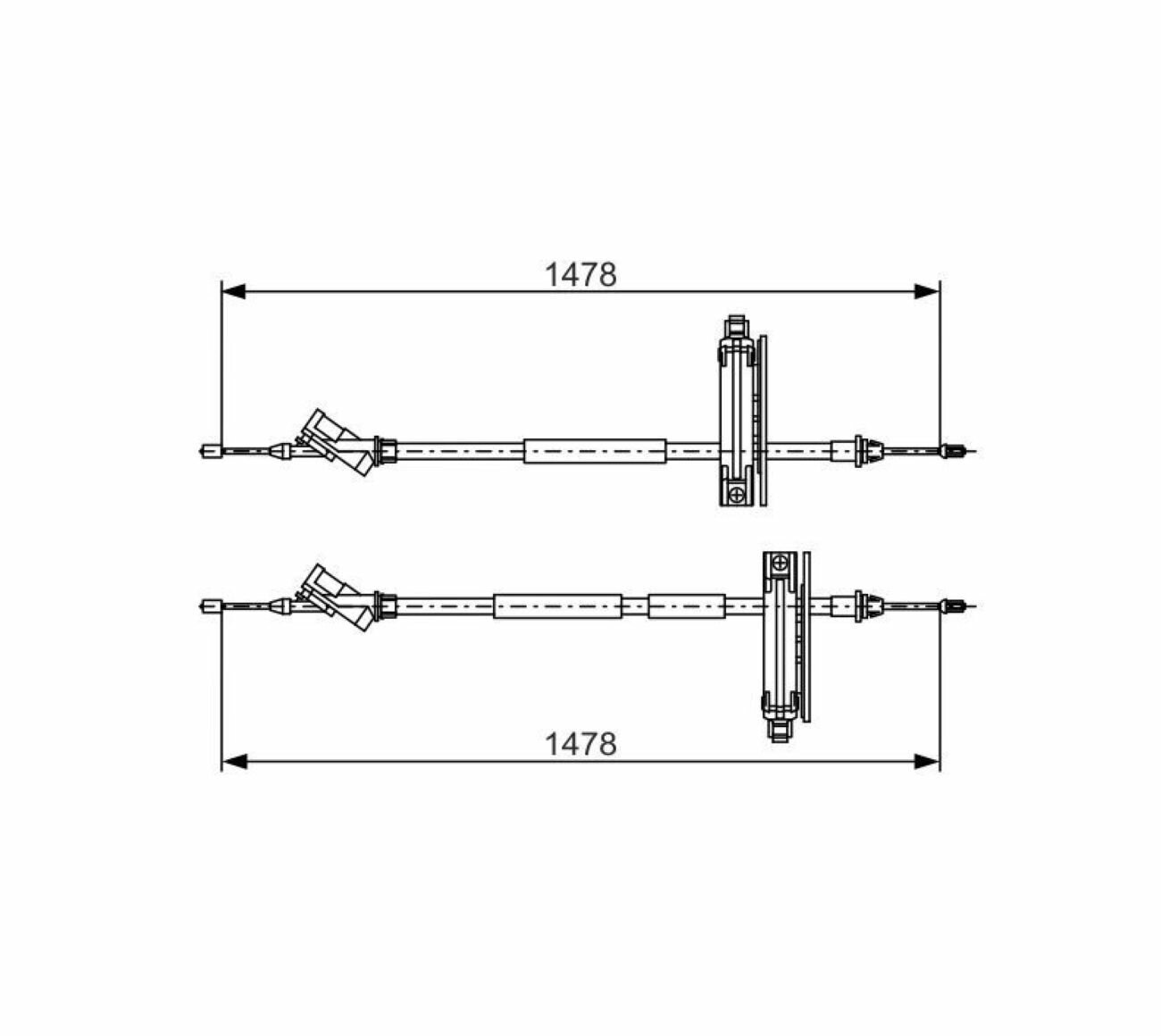 Трос ручного тормоза BOSCH 1987477932 Focus 01-04, BOSCH 1987477932