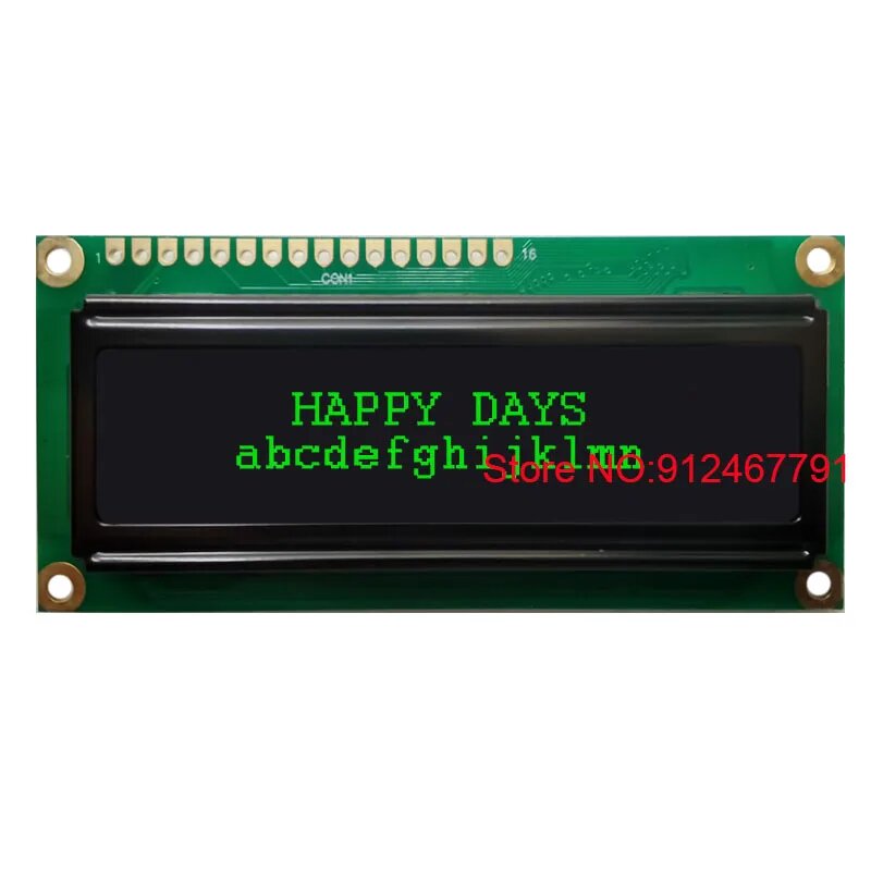 OLED-дисплей EH1602A 16х2 параллельный Green oled