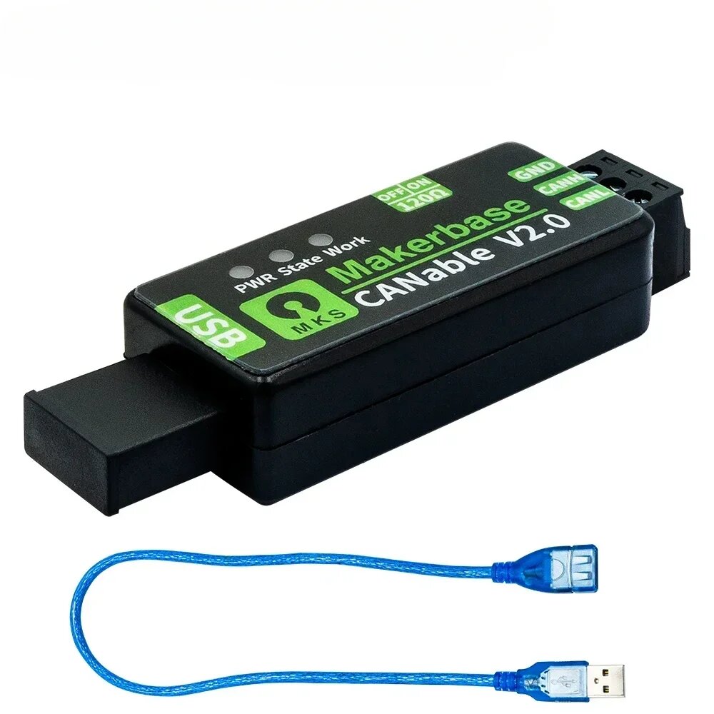 Анализатор адаптера Makerbase CANable 2.0 USB-CAN с чехлом CANFD Slcan SocketCAN CANable V2.0 S