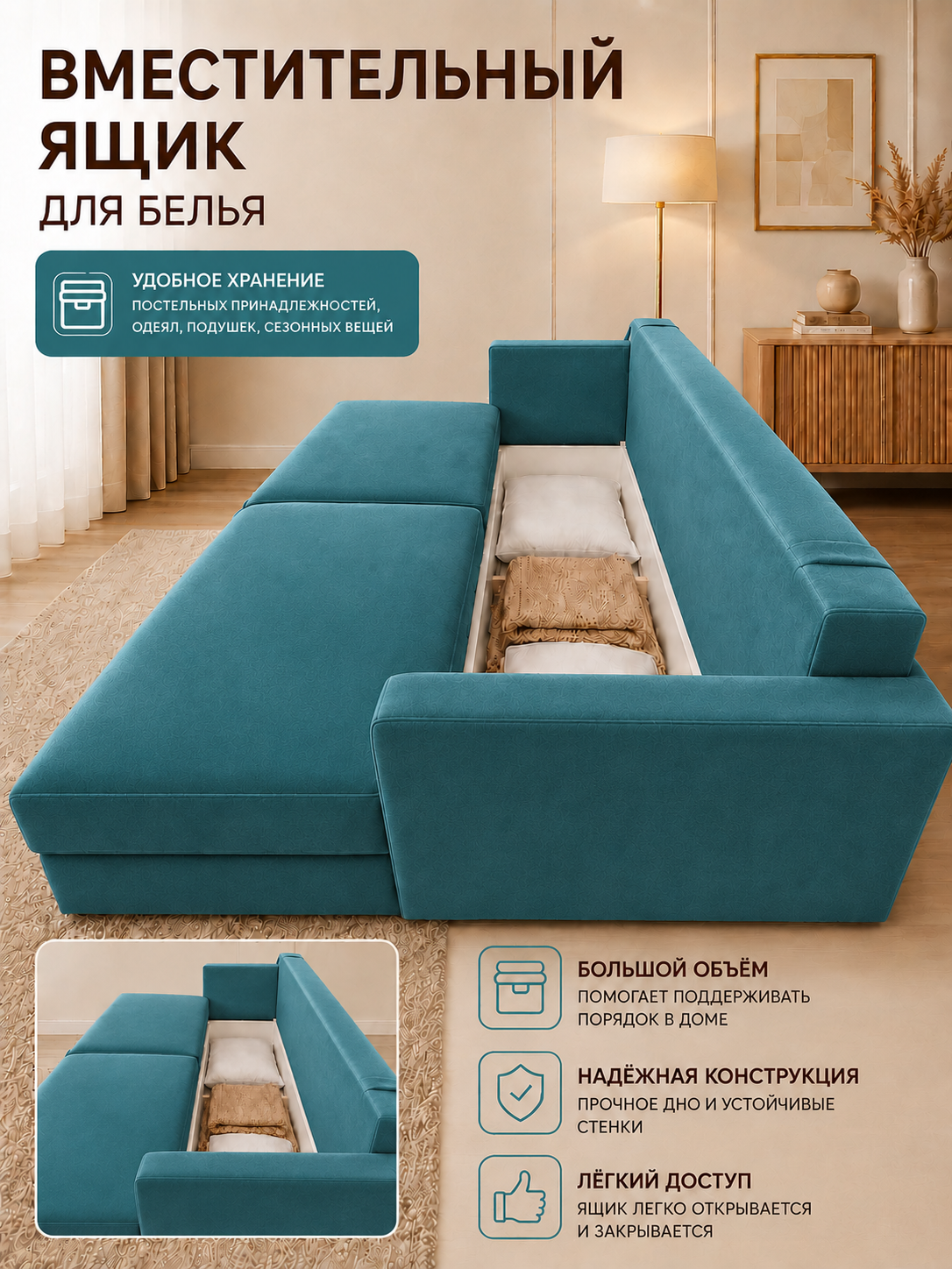 Диван Найс с декоративными подушками, обивка велюр Vivaldi 30 — фото 1