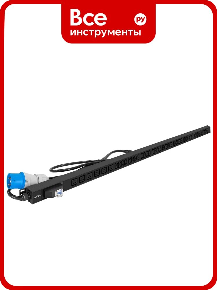 Блок розеток вертикальный ExeGate ServerPro PDU-V636 Al-36C136C19-IEC309-32A-1P 19, 1U, Алюминий, 36 IEC 320 C13, 6 IEC 320 C19, IEC 60309 32A 2P+E, VDE-250V- 296171