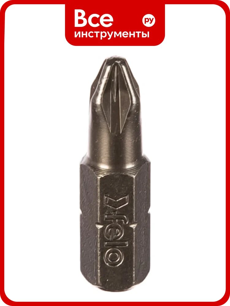 Бита крестовая PZ 2X25, комплект из 2 штук от Felo, односторонняя, хвостовик 1/4 дюйма, подходит к шуруповерту