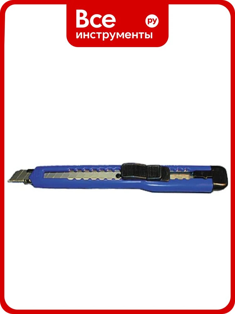 Нож технический FIT 10209, выдвижное лезвие, сталь, ударопрочный пластик, синий/черный