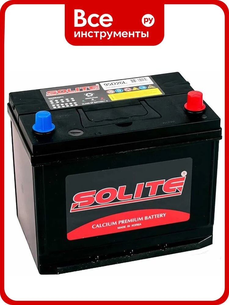 Аккумуляторная батарея Solite 6СТ85 260х168х220 95D26L BH 95D26L B/H