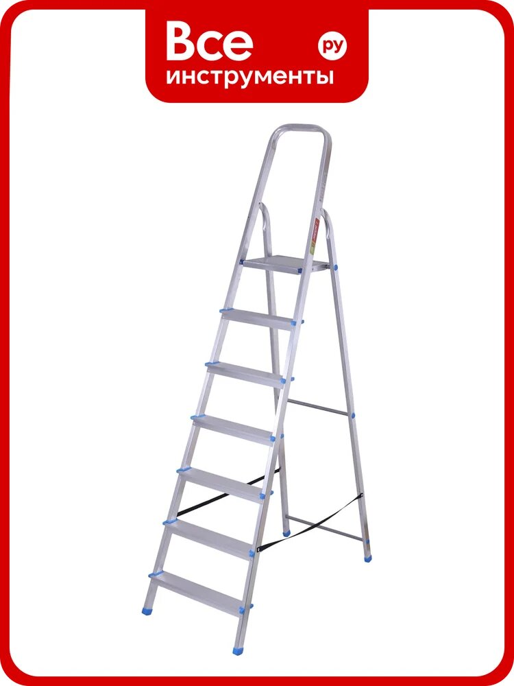 Алюминиевая стремянка LadderBel 7 ступеней STR-AL-7, семи нескользящих ступеней,