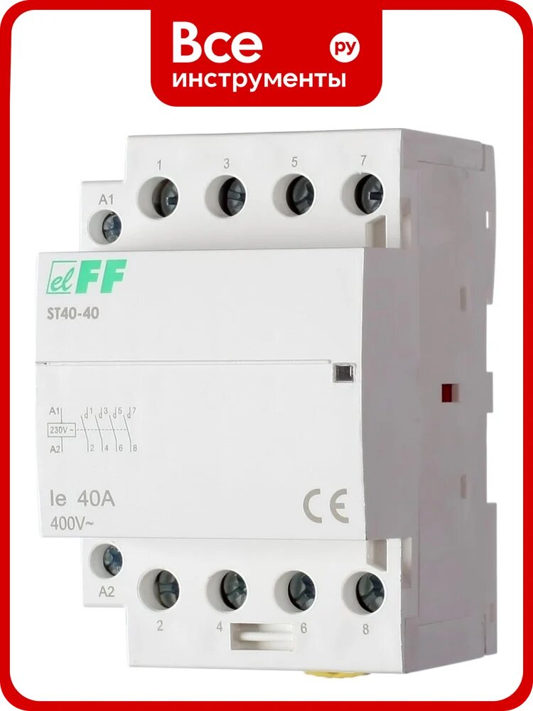 Модульный контактор F&F с индикатором включения, ST-40-40 EA13.001.004