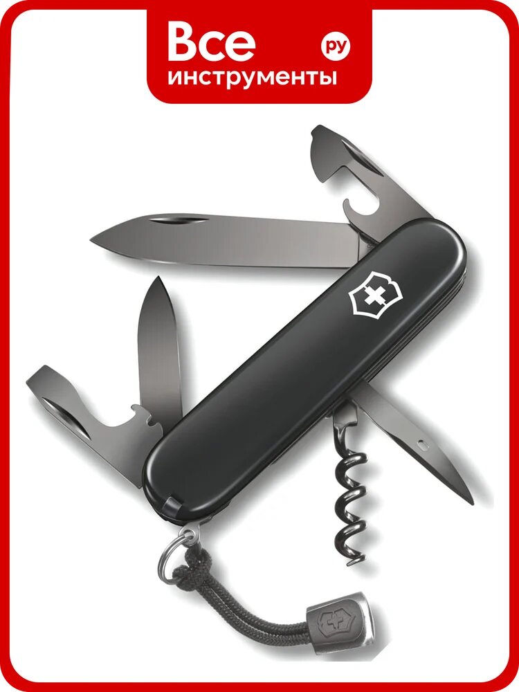 Нож Victorinox Spartan, 91 мм, 12 функций, черный 1.3603.31P, благодаря