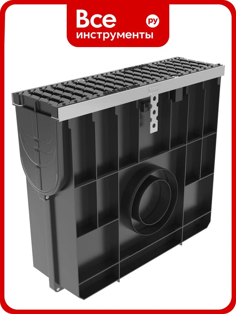 Пескоуловитель Gidrolica Pro DN100 с полиамидной решеткой класса С250 08089pro, Оседают на дно пескоуловителя