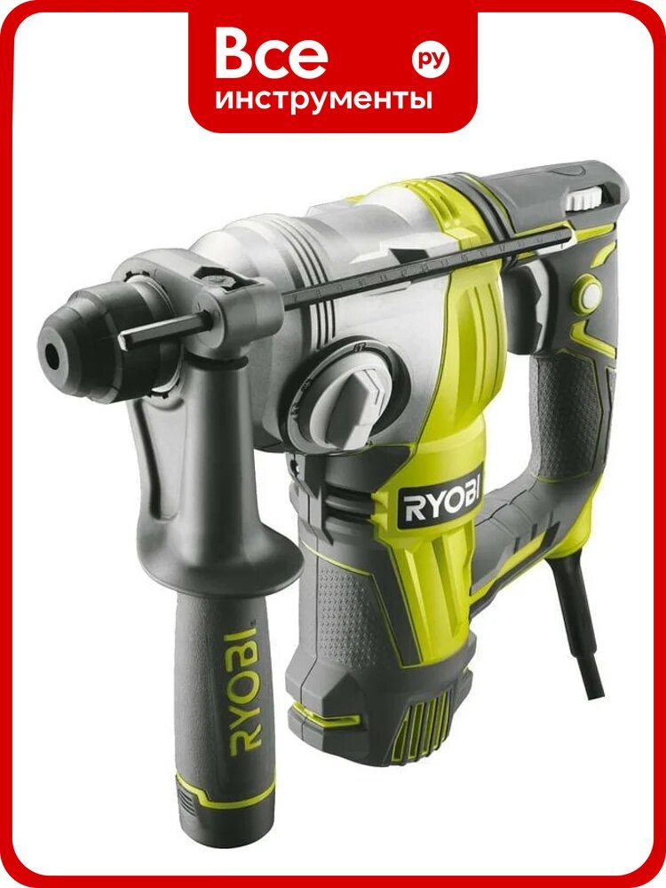 Перфоратор Ryobi RSDS800K, мощность 800 Вт, максимальная сила удара 3 Дж, три режима работы для сверления и долбления