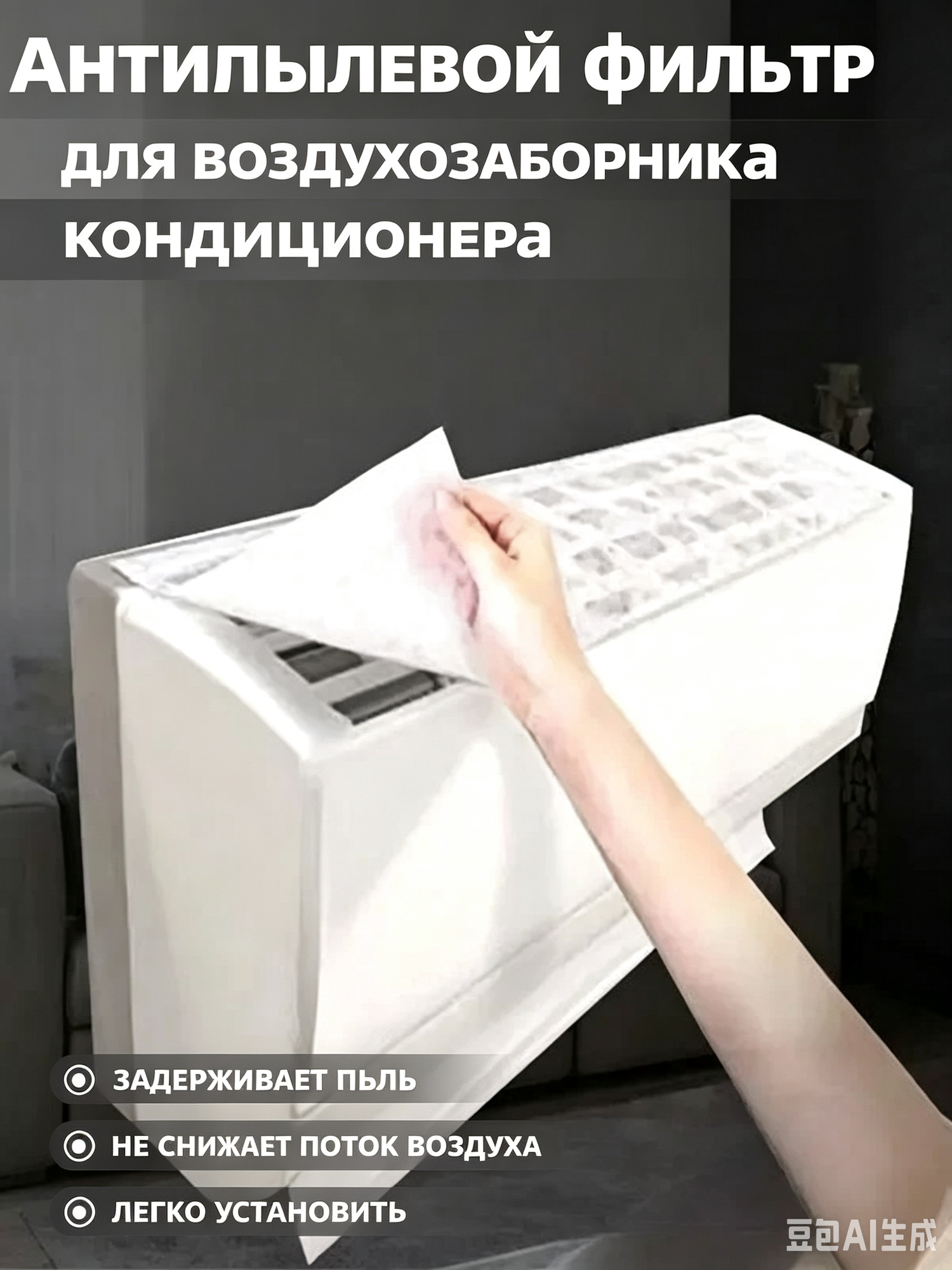 Антипылевой фильтр из нетканого материала для воздухозаборника кондиционер