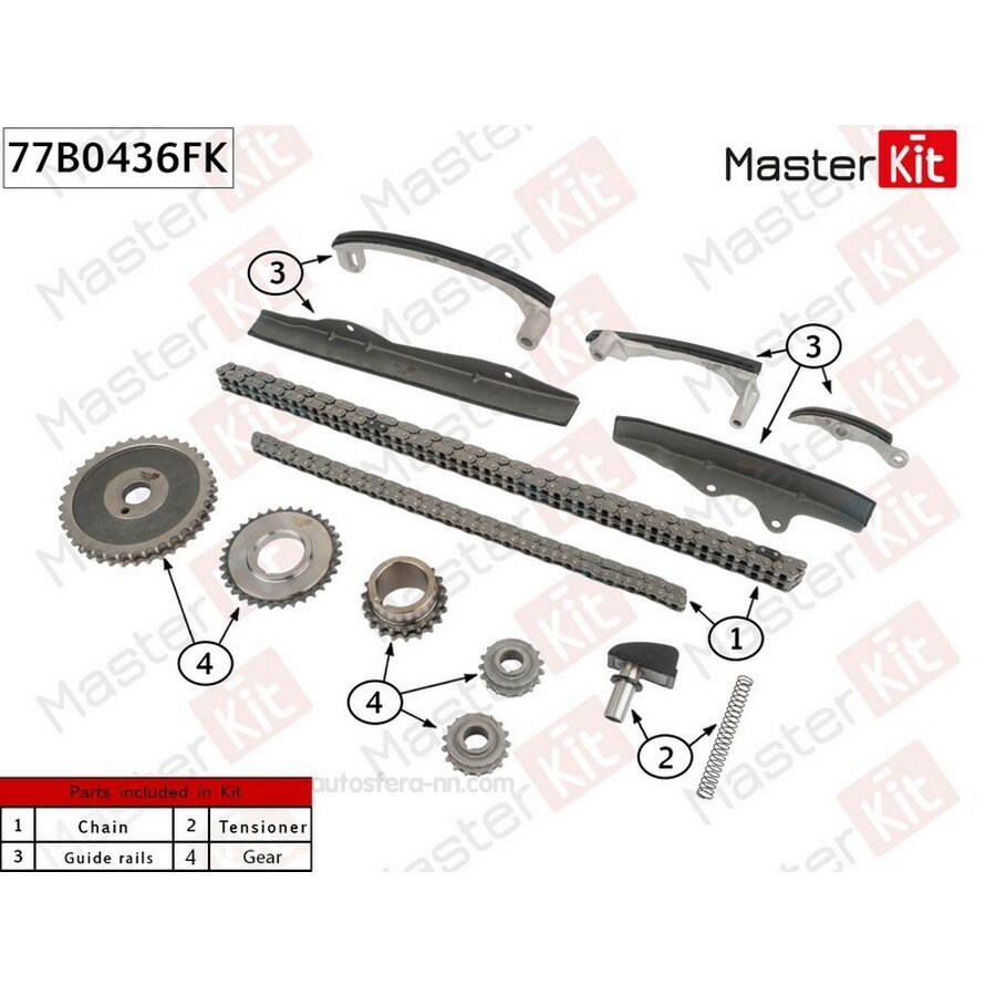 MASTERKIT 77B0436FK Комплект цепи ГРМ