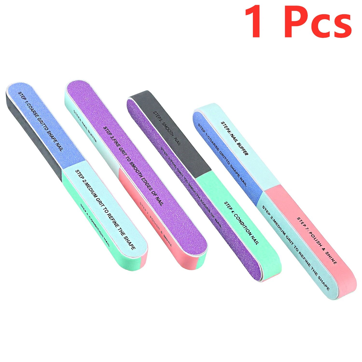 Пилочки для ногтей 7-сторонние, Цвет: 1pcs