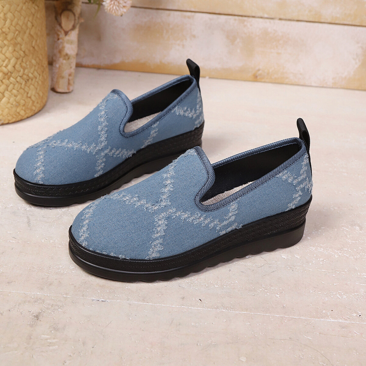 JYL Туфли для повседневности Женщин Удобные Плоский подошваКожа/Light blue