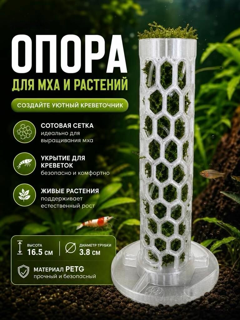 Держатель для мха в аквариуме прозрачного цвета