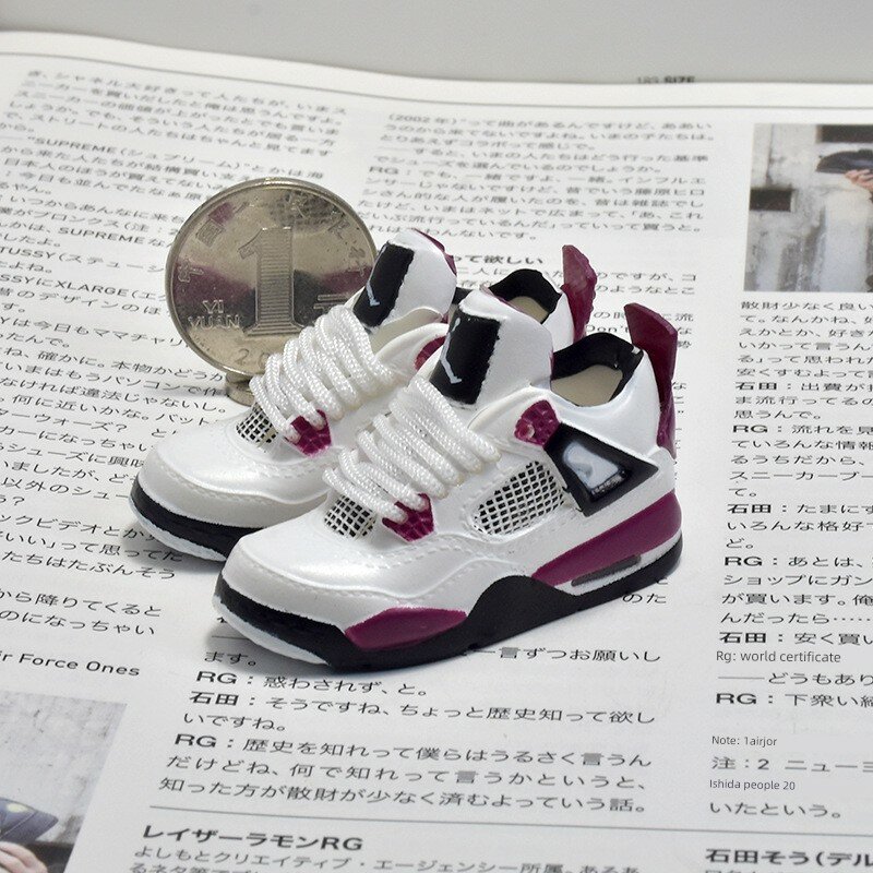 Мини-модель кроссовка Air Jordan 1/6 масштаба, цвет Париж для настольного декора и брелока