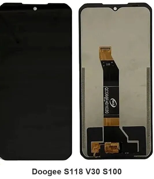 Дисплей в сборе с сенсором для Doogee S118/V30/S100 черный модуль замены
