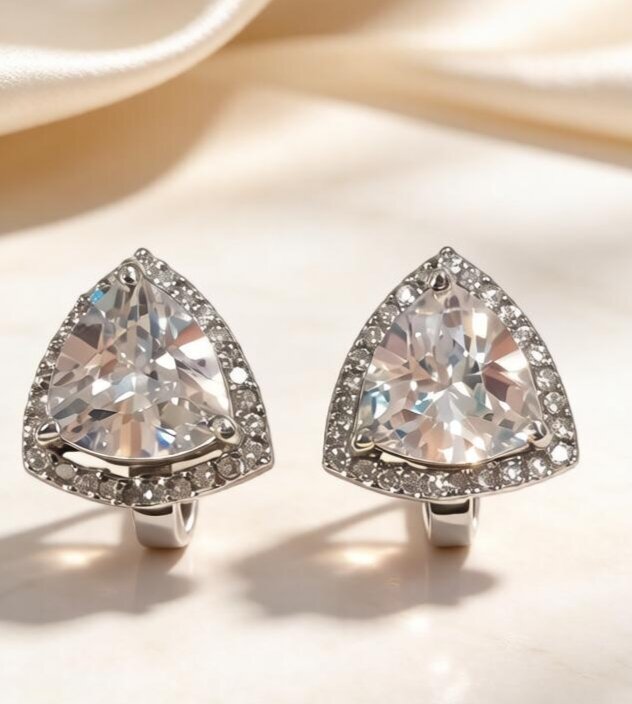Серьги Эстерелла, серебро, 925 проба, родирование, фианит