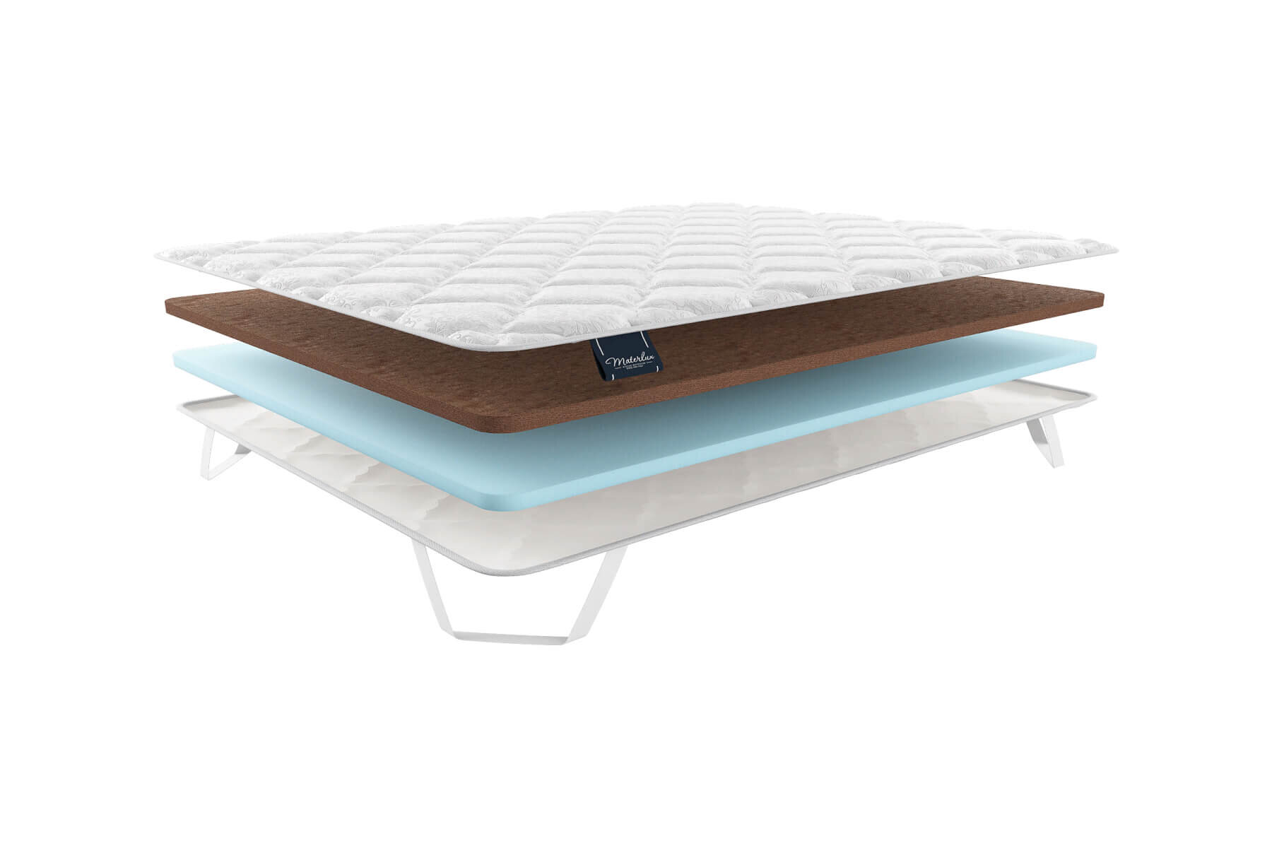 Матрас Materlux Кокос 3+Natural foam 3 150х210 высота 7 см анатомический средней жесткости кокосовый Беспружинный