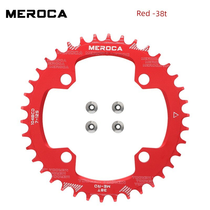 MEROCA 38T цепная звездочка для горного велосипеда из алюминия круглая красная 104BCD с шпильками для модернизации