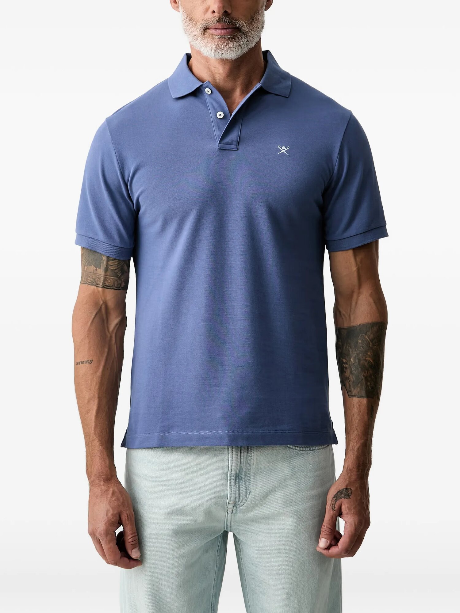 Рубашка Logo-embroidered buttoned polo shirt