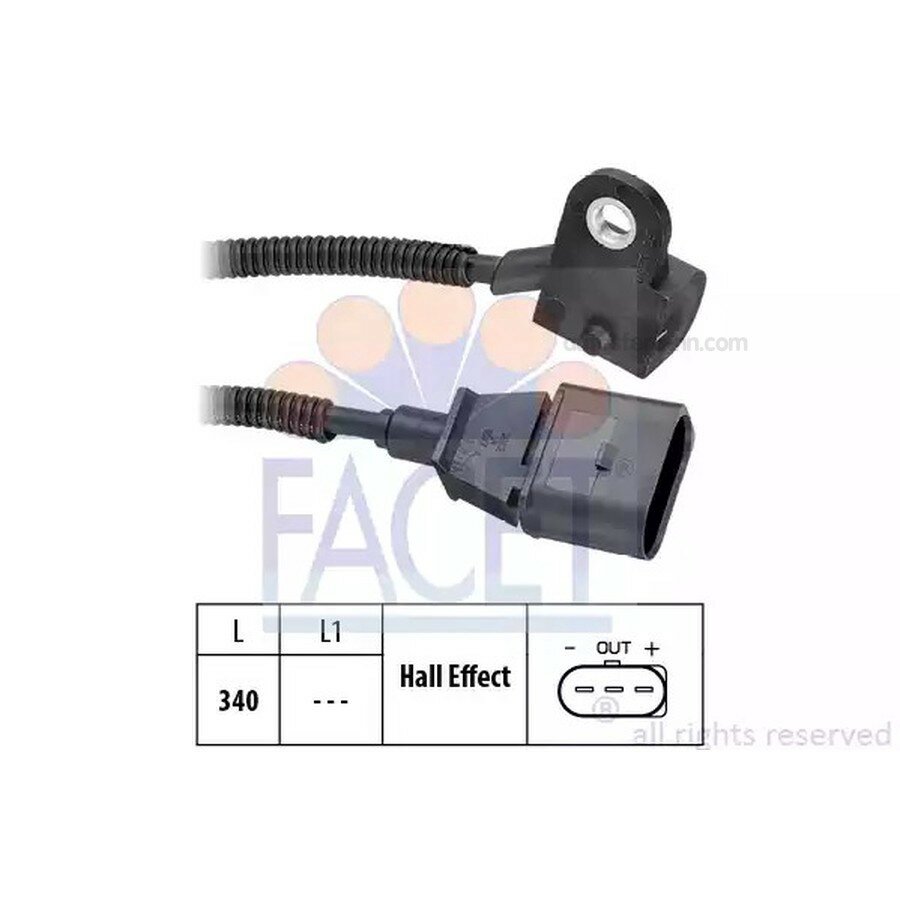 FACET 90423 Датчик положения коленвала AUDI: A2 (8Z0) 1.2 TDI/1.4 TDI 00-05, A3 (8L1) 1.9 TDI/1.9 TDI quattro 96-03 \ FORD: GALAXY (WGR) 1.9 TDI 95- \ SEAT: ALHAMBRA (7V8, 7V9) 1.9 TDI